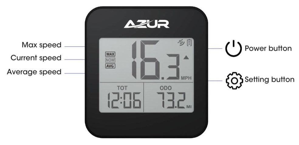 Azur G1 9 Function GPS Computer | ABC Bikes